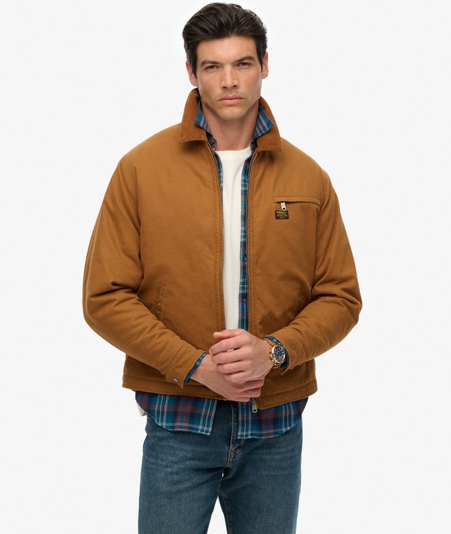 Superdry Cotton Canvas Barn Jacket Denim Co Tobacco Brown | A Brilliant ...